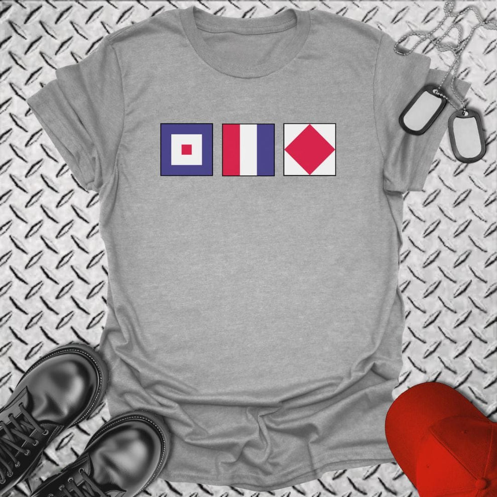 WTF Signal Flag Navy T-Shirt | Navy Humor